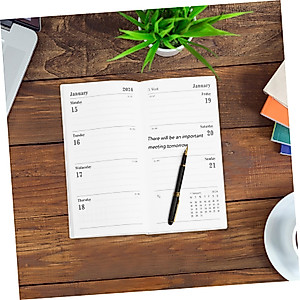 STOBOK 2024 Diary Daily Work Planner Undated Planner Weekly and Monthly Planner Notebook Digital Calendar Planner Weekly Planner Weekly Pocket Planner Imitation Leather Books Number