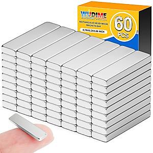 60Pcs WUDIME Strong Neodymium Magnets Bar, 20x5x2mm Bar Magnets for Crafts, Heavy Duty Rare Earth Magnets, Small Magnets for Tool Storage, Kitchen, School Science and Office DIY