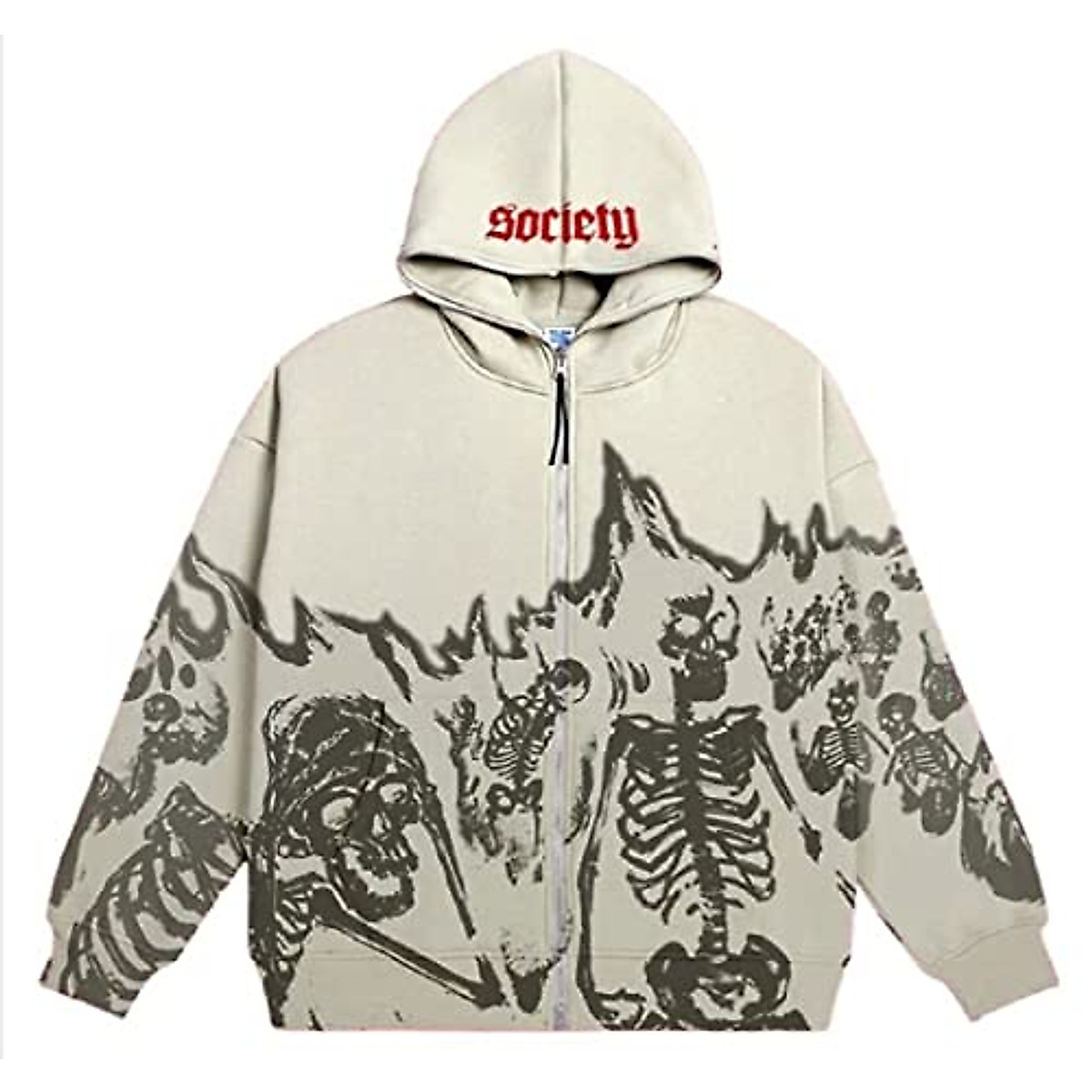 COOLMONAR Women Y2K Zip Up Skull Skeleton Printing Grunge Hoodie Fairycore Jackets Gothic Alt Retro Harajuku Aesthetic Hoodie …