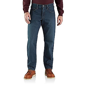 Carhartt Men's Rugged Flex Relaxed Fit Fleece-Lined 5-Pocket Jean, Rapids, 33 x 30