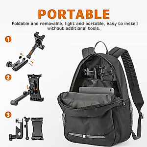 JUBOR Tablet Holder for Microphone Stand, Mic Music Stand Tablet Holder for iPad, Smartphone Tablet Mic Stand Mount for Shee Music Fits Devices from Screen Size 4.7 to 12.9 Inches