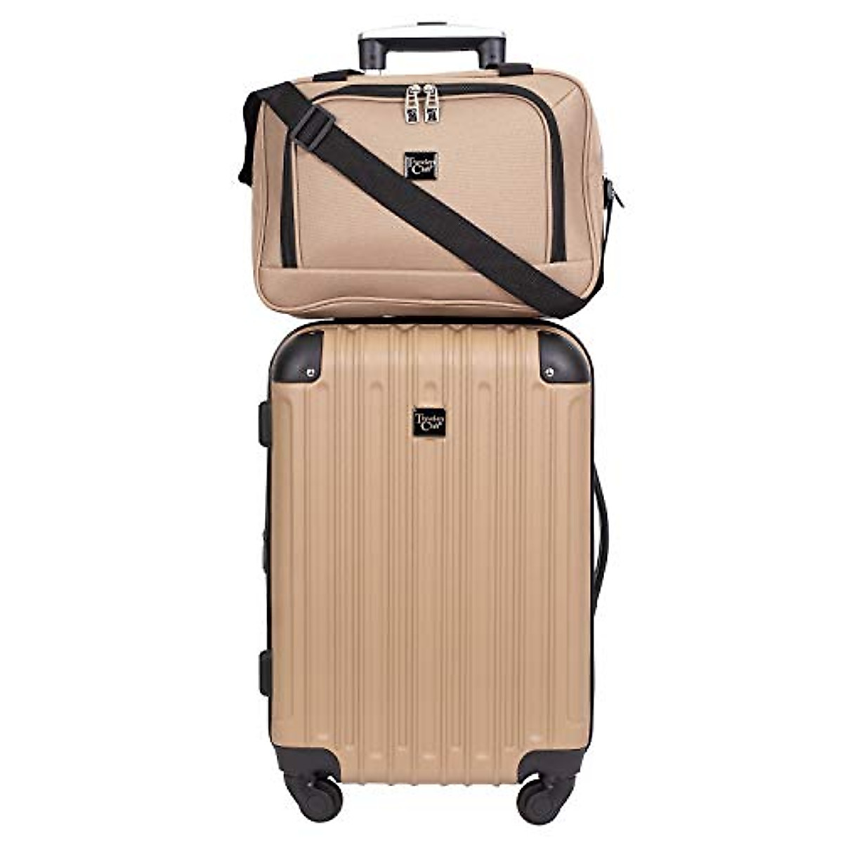 Travelers Club Midtown Hardside 4-Piece Luggage Travel Set, Expandable, Tan