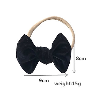 Song Qing Baby Girl Bows Nylon Headbands Elastics Hairbands for Baby Girls Newborn Infant Toddlers Kids