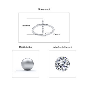 Elmas 1/10ct Round White Diamond 10K White Yellow Rose Gold Cross Band Ring for Women US5.5