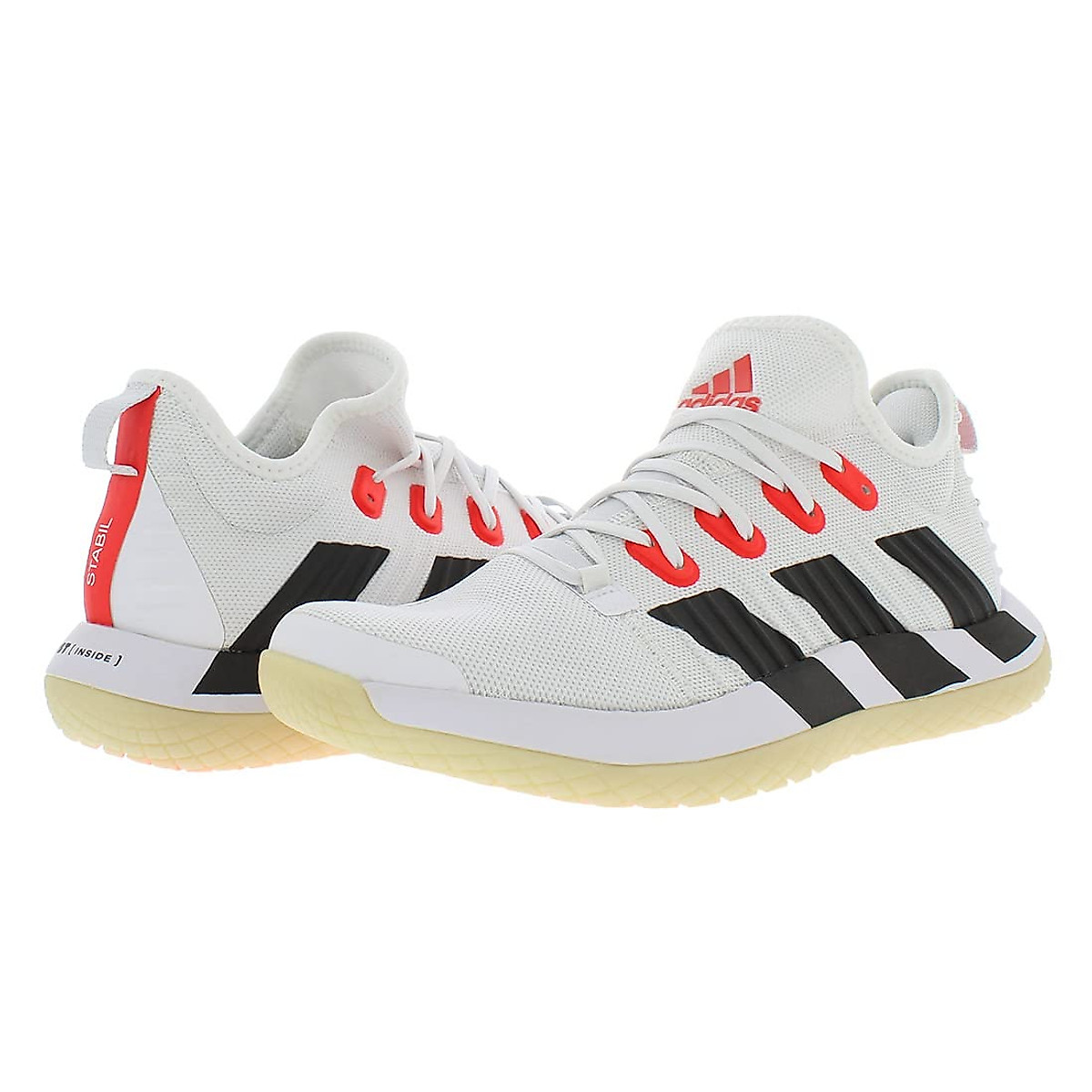 adidas Men's Stabil Next Gen Primeblue Volleyball Shoe, Halo Silver/Yellow/Ink, 8