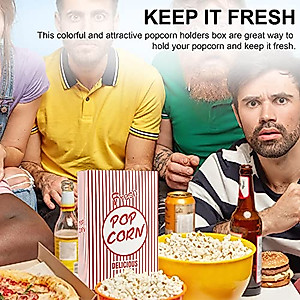 MT Products Popcorn Boxes for Party - 2.8 oz. (Pack of 50) - #4 Popcorn Buckets With Close Top - Great for Movie Theater, Circuses, and Stadium