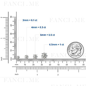 FANCIME 14k Solid White Gold 4 Prong Solitaire Brilliance Round Moissanite Simulated Diamond Engagement Wedding Ring Band For Women (1.0ct, D-E Color, VVS Clarity,) Size 6