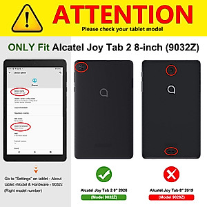 Fintie Case for Alcatel Joy Tab 2 (9032Z) / TCL Tab 8 (9038s) Tablet - [Hands Free] Multiple Angle Viewing Folio Stand Cover with Pocket (Black)