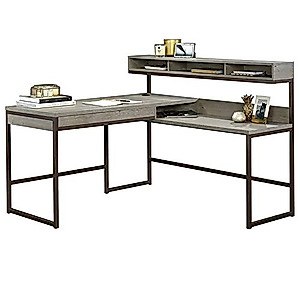 Sauder Manhattan Gate L-Shaped Desk, Mystic Oak finish