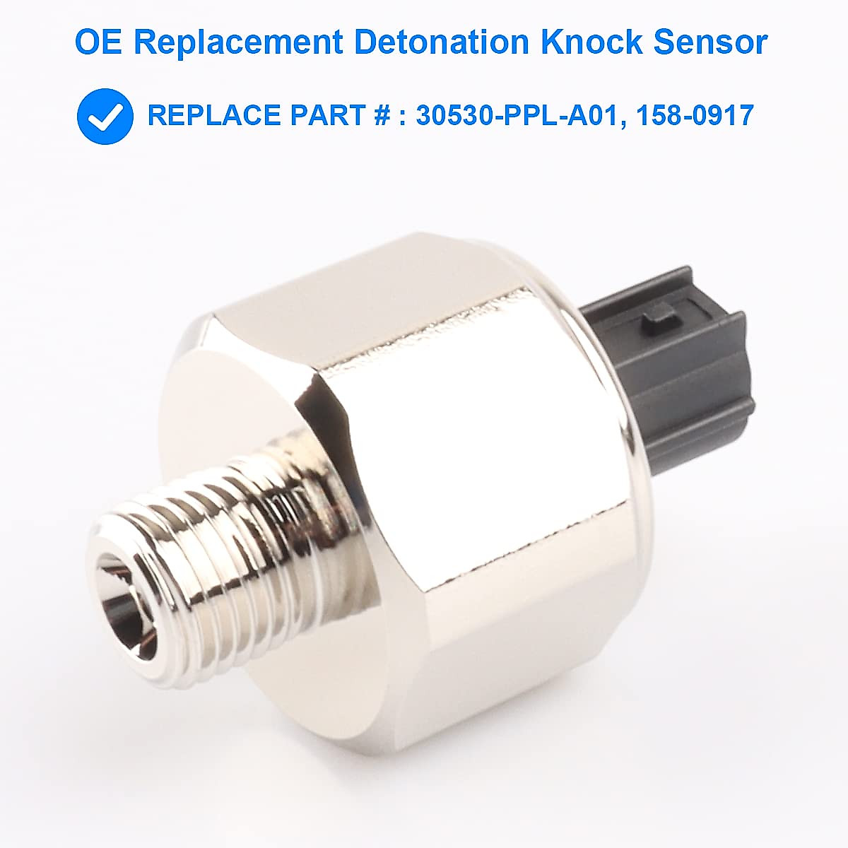 Knock Sensor, Replaces 30530-PPL-A01, 158-0917, 1580917 Compatible with Honda, Acura - 2003-2007 Accord, 2002-2009 CRV, 2002-2005 Civic, 2003-2011 Element, 2007-2012 RDX, 2002-2006 RSX, 2004-2008 TSX