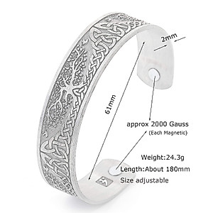 TEAMER Tree of Life Cuff Bracelet Stainless Steel Tree of Life Yggdrasil Cuff Bangle Celtic Knot Bracelet for Women Men (Antique Copper)
