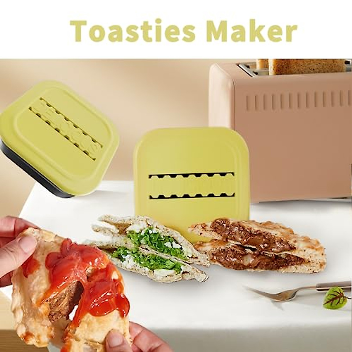 Simland Toasties Maker for Thins, Healthy Toasted Snacks, Sandwich Cutter and Sealer for Lunch, 1 pcs