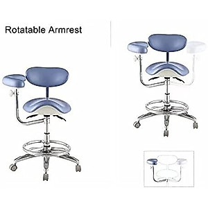 Deluxe Dental Saddle Chair Medical Stool PU Leather High Density Height Adjustable