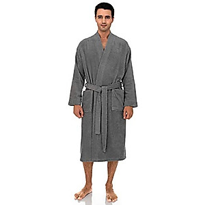 TowelSelections Mens Robe, 100% Cotton Terry Cloth Bathrobe, Spa Bath Robes for Men Large/X-Large Alloy