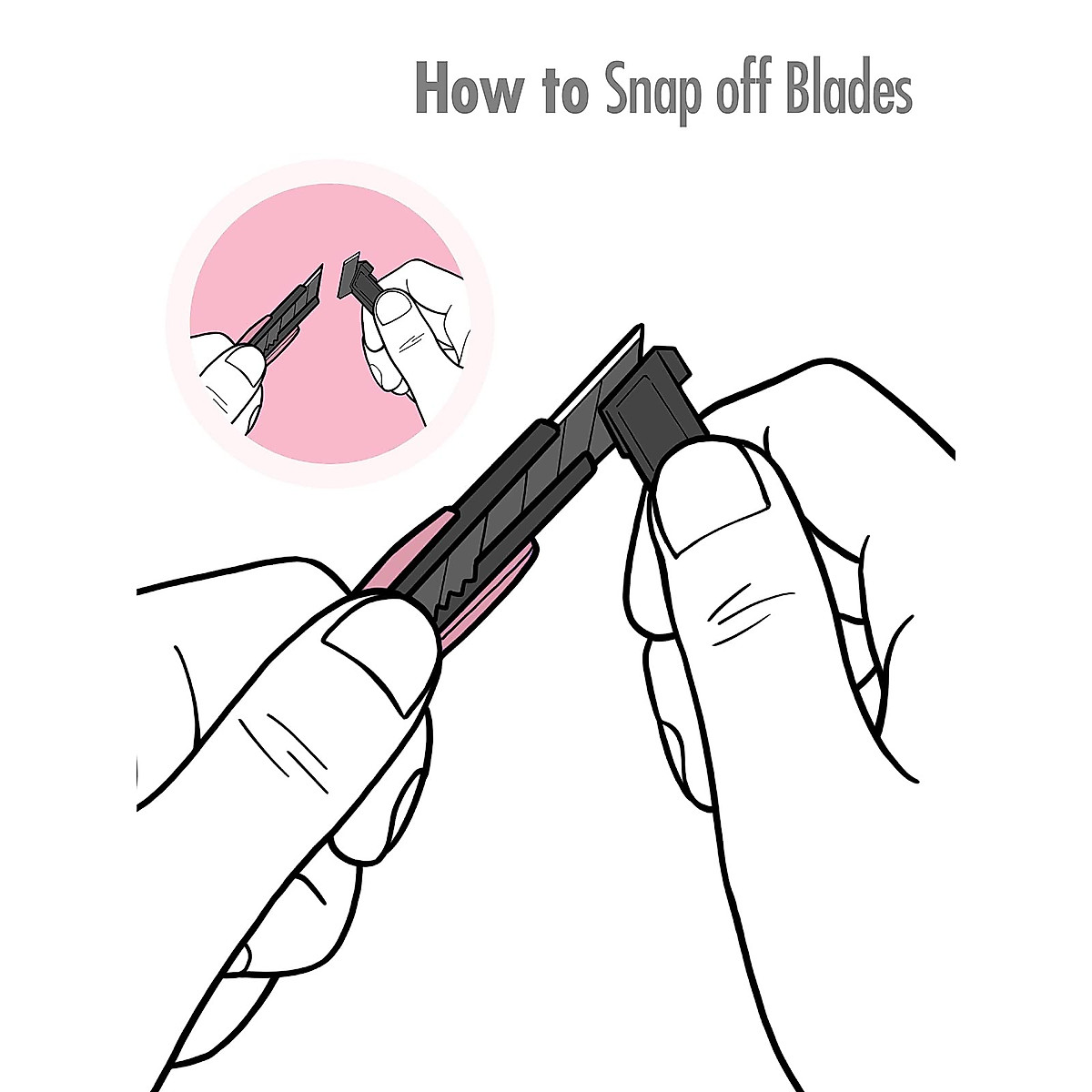 FantastiCAR 2-Pack Auto Lock Retractable Utility Knife, Snap Off Safety Cutter, with Aluminium Alloy Grip, 60 Degree and 30 Degree Blades, for Precision Trimming Jobs (Pink)