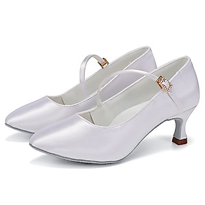 HIPPOSEUS Women's Ballroom Latin Dance Shoes Closed toe Suede sole 7B(M) US