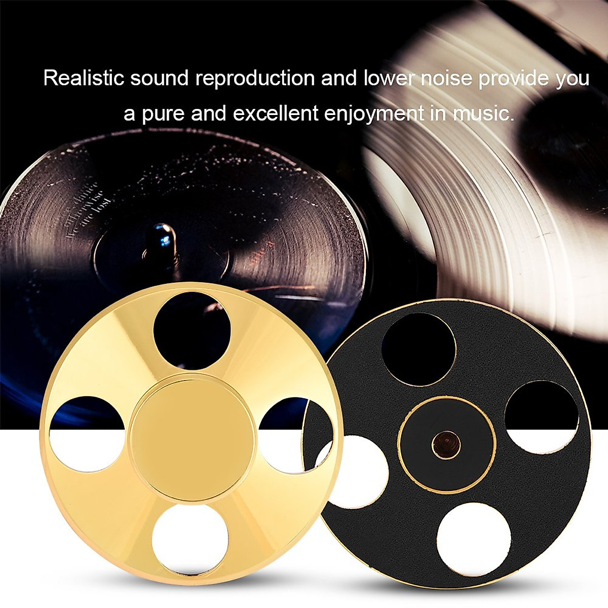 Sanpyl Turntable Copper Disc Record Stabilizer Clamp for LP Record Player Metal Audio Turntable Balanced Record Weight Clamp