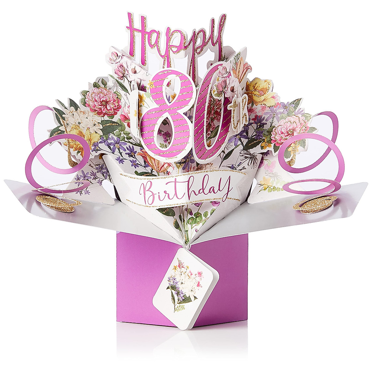 Happy 80th Birthday Pop-Up Greeting Card Original Second Nature 3D Pop Up Cards