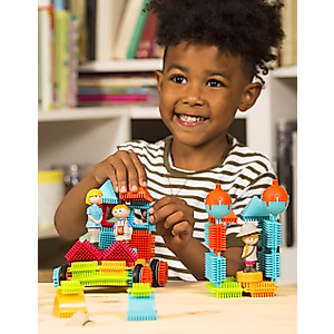 Battat- Bristle Blocks- STEM Interlocking Building Blocks- 85 pc Playset- Reusable Carry Case- Developmental Toys for Toddlers & Kids- Safari Adventure Carrying Case- 2 Years +