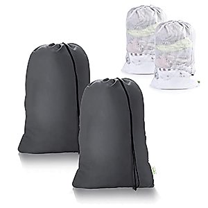 OTraki 4 Set Laundry Bags 2 Pack 28 x 45 inch and 2 Pack 24 x 35 inch Heavy Duty Large Drawstring Mesh Washing Bag for Dirty Clothes Home College Dorm Travel Use