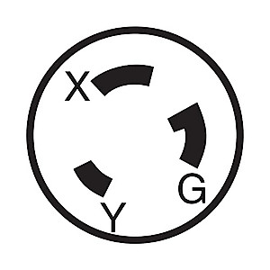 Leviton 2621 30 Amp, 250 Volt, NEMA L6-30P, 2P, 3W, Locking Plug, Industrial Grade, Grounding - Black-White