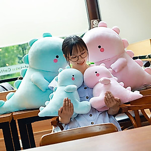 voyageboat Dinosaur Stuffed Animals, Dinosaur Plush Hugging Pillow Toys Gifts for Birthday, Valentine, Christmas (Blue, 23.6")