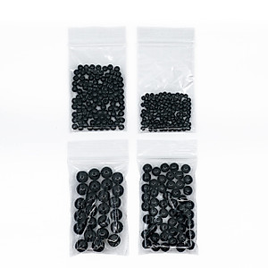 275 pcs Set of Czech Round Glass Beads, Jet Black - 3mm (100pcs), 4mm (100pcs), 6mm (50pcs), 8mm (25pcs) kit for Jewelry Making
