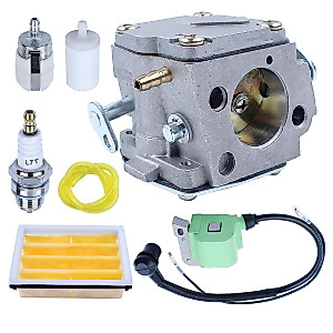 Adefol Carburetor for Husqvarna 268 272 272XP 61 266 Chainsaw 503280316 503901401with Ignition Coil Air Fuel Filter Line Kit
