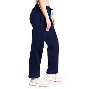 Yogipace Tall Women's Water Resistant Thermal Fleece Pants Winter Lounge Running Sweatpants with Pockets,35",Navy Blue,L