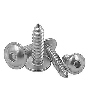 CHANWA 10pcs 304 Stainless Steel Pan Head Hexagon Socket Pad Self-Tapping Screws with Round Head Hexagon Socket Pad Hexagon Socket Screws (Size : M5*12)