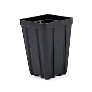 Grower's Solution Square Greenhouse Pots 3.5 inch x 5 inch- Black - Plastic - Deep - Qty 50