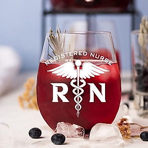 AGMDESIGN Funny Two Sided Good Day Bad Day Don't Even Ask RN Registered Nurse Wine Glass with Gift Box, Gift for Doctor, Medicine, Assistant, Physician, Nurse, Students, Graduation Gifts for Men Women