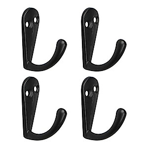 uxcell 4pcs Robe Hook Metal Vintage Design Wall-Mounted Hooks Keys Towel Wall Clasp Bathroom Hanger w Screws