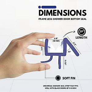 CARESOME Caresome 2-Pack Shower Door Bottom Seal (3/8in)-Inch Glass, 39inLength - Sweep to Create a Water Barrier Frameless Design Stop Leaks Strip