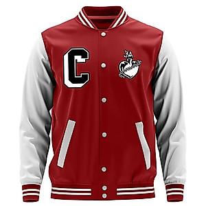 Colby Brock Red Varsity Jacket Baseball Uniform XPLR Sam and Colby Sweatshirt 2022 New Couple Clothes (JY8845A01,XL)