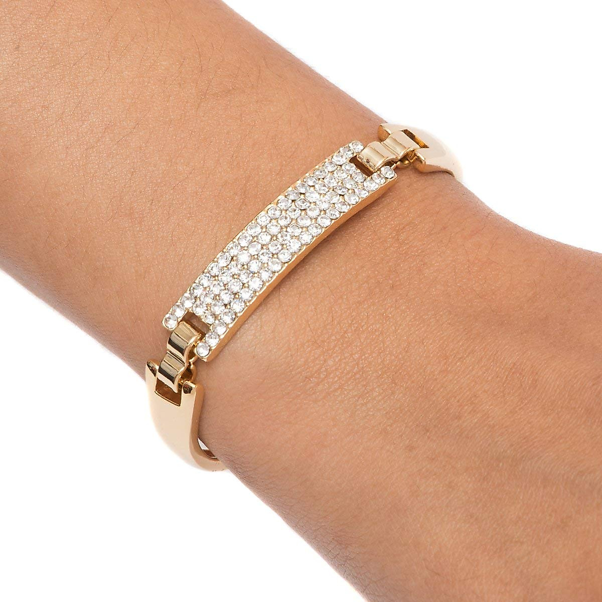 Barzel 18K Gold Plated Crystal Bracelet for Women (Gold)