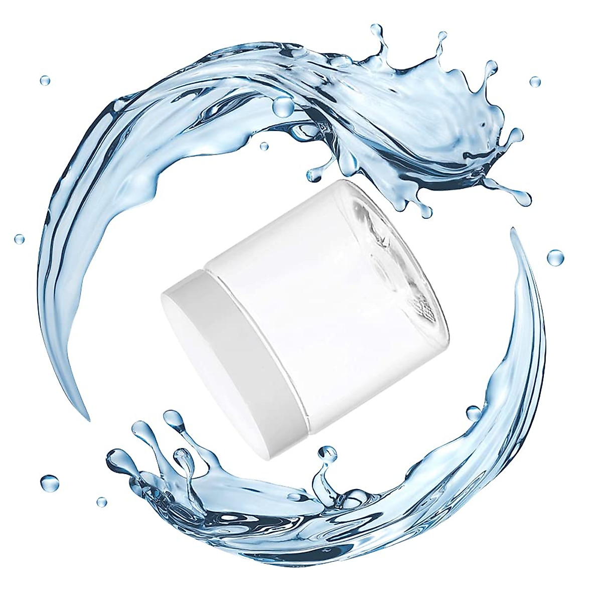 20 Pcs 2oz Plastic Cosmetic Container,Round Clear Pot Jars with White Lids,Empty Cosmetic Jar for Travel Storage,Lotion,Cream,Jewelry,Powder,Eye Shadow,Painting,DIY Crafts