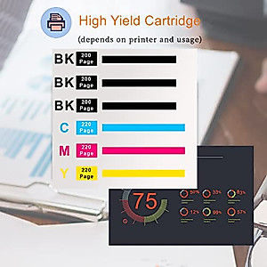 Run Star 124 Remanufactured Ink Cartridge Replacement for Epson 124 T124 Work for NX125 Stylus NX127 NX130 Stylus NX230 NX330 Stylus NX420 NX430 Workforce 320 323 325 435 Printer(3BK/C/M/Y,6 Pack )