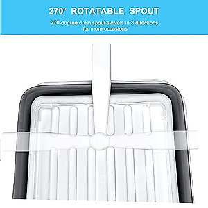 MontNorth Collapsible Dish Drying Rack with Drain Plug and Swivel Spout - Lightweight, Compact and Space-Saving Dish Drainer Organizer for Kitchen, RV, Campers and Travel Trailers