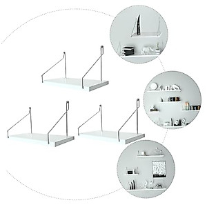HOLIDYOYO 3pcs Shelf DIY Floating Wall Storage Mounted Shelves for Storage Hanging Holder Hanging Wall Plants Bookshelves Wall Mounted Home Decor Wall Mount Shelves Storage Rack Board White