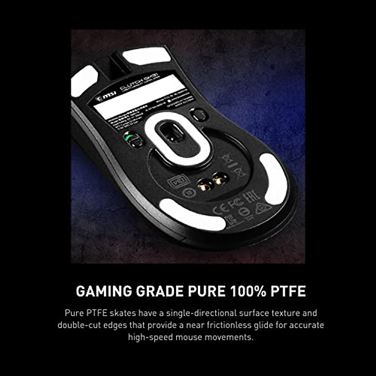 MSI Clutch GM31 Lightweight Wireless Ergonomic Gaming Mouse & Charging Dock, 12K DPI Optical Sensor, 60M Omron Switches, Fast-Charging 110Hr Battery, RGB Mystic Light, 5 Programmable Buttons, PC/Mac