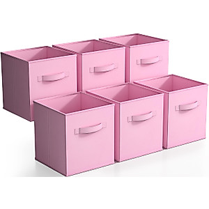 Sorbus 11 Inch Cube Storage Bins Bundle - Pastel Rainbow Set of 8 & Pastel Pink Set of 6 (12 Storage Bins)