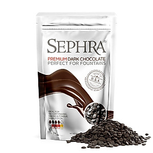 Sephra Premium DARK Couverture Chocolate 2lb Bag. Premium Quality Fountain Ready Chocolate Made In The USA, 56.6% Cocoa, OK Kosher, HALAL, Gluten Free, Trans Fat Free & Vegetarian Friendly.