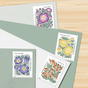 Mountain Flora Flower US First Class Forever Postage Stamps Celebrate Beauty Wedding (1 Strip of 10)