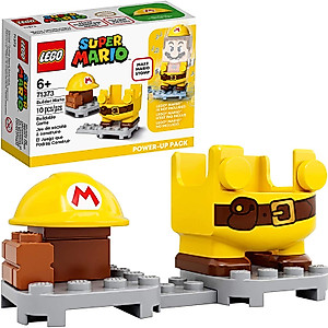 LEGO Super Mario Builder Mario Power-Up Pack 71373 Building Kit, Fun Gift for Kids to Power Up The Mario Figure in The Adventures with Mario Starter Course (71360) Playset (10 Pieces)