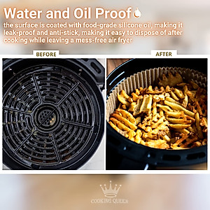 Air Fryer Disposable Paper Liner, Disposable Fryer Paper Pads, Non-Stick Air Fryer Lined Oil Resistant, Waterproof, Food Grade Baking Paper Baking Microwave Baking Paper (100, 8" Round)