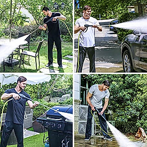 POHIR 100ft Pressure Washer Hose M22 Fittings, 4000 PSI High Pressure Replacement Hose M22 14/15mm Thread, Flexible Extension Hose with 3/8 Quick Connect Adapters for Power Washing