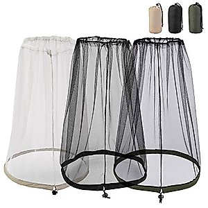 CozyCabin 3PCS Mosquito Head Net Mesh Face Netting for Hats, Head Mesh Protecting Net for Outdoor Hiking Camping Garden