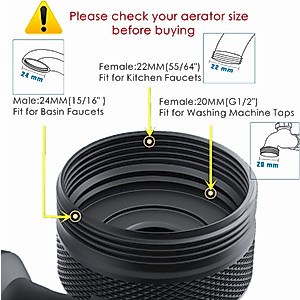 Techzm Faucet Extender 1080 Swivel Faucet Attachment Aerator Rotating Splash Filter Extension with Two Water Outlet Modes - Oil Rubbed Bronze