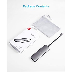 MSVII USB C Hub, 9 in 1 USB Type C Adapter with Ethernet, 4K USB C to HDMI, 3 USB 3.0 Ports, SD/TF Card Reader, 3.5mm Audio Jack, PD Fast Charging for Mac Book Pro and Other Type-C Laptops